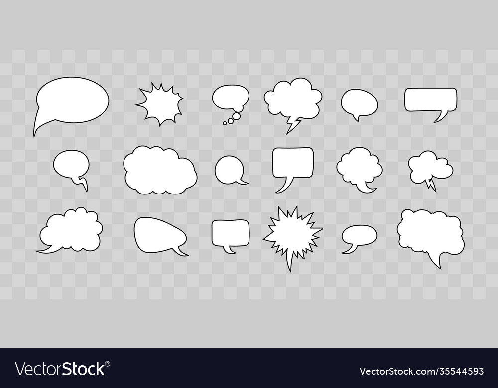 Comic speech bubbles empty dialog clouds Vector Image