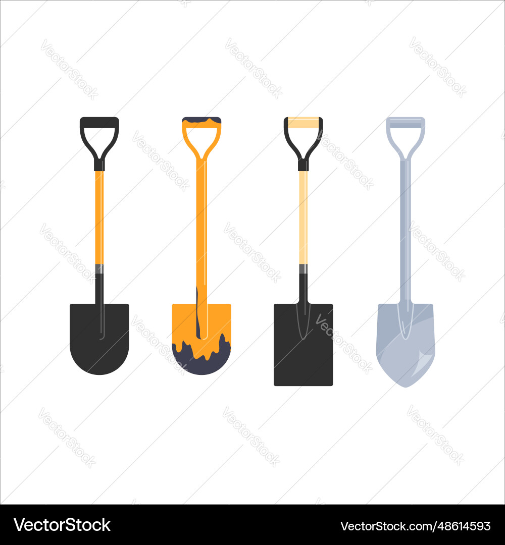 Construction shovels cartoon icons Royalty Free Vector Image