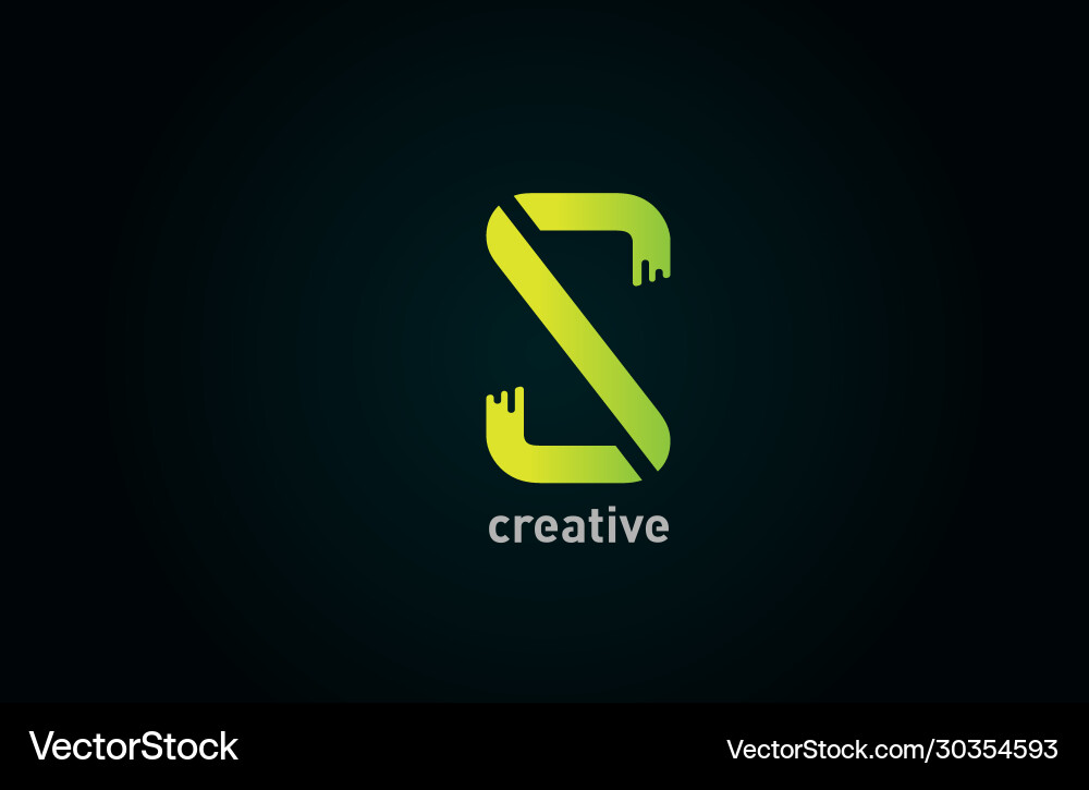 Creative s green letter alphabet logo icon design Vector Image