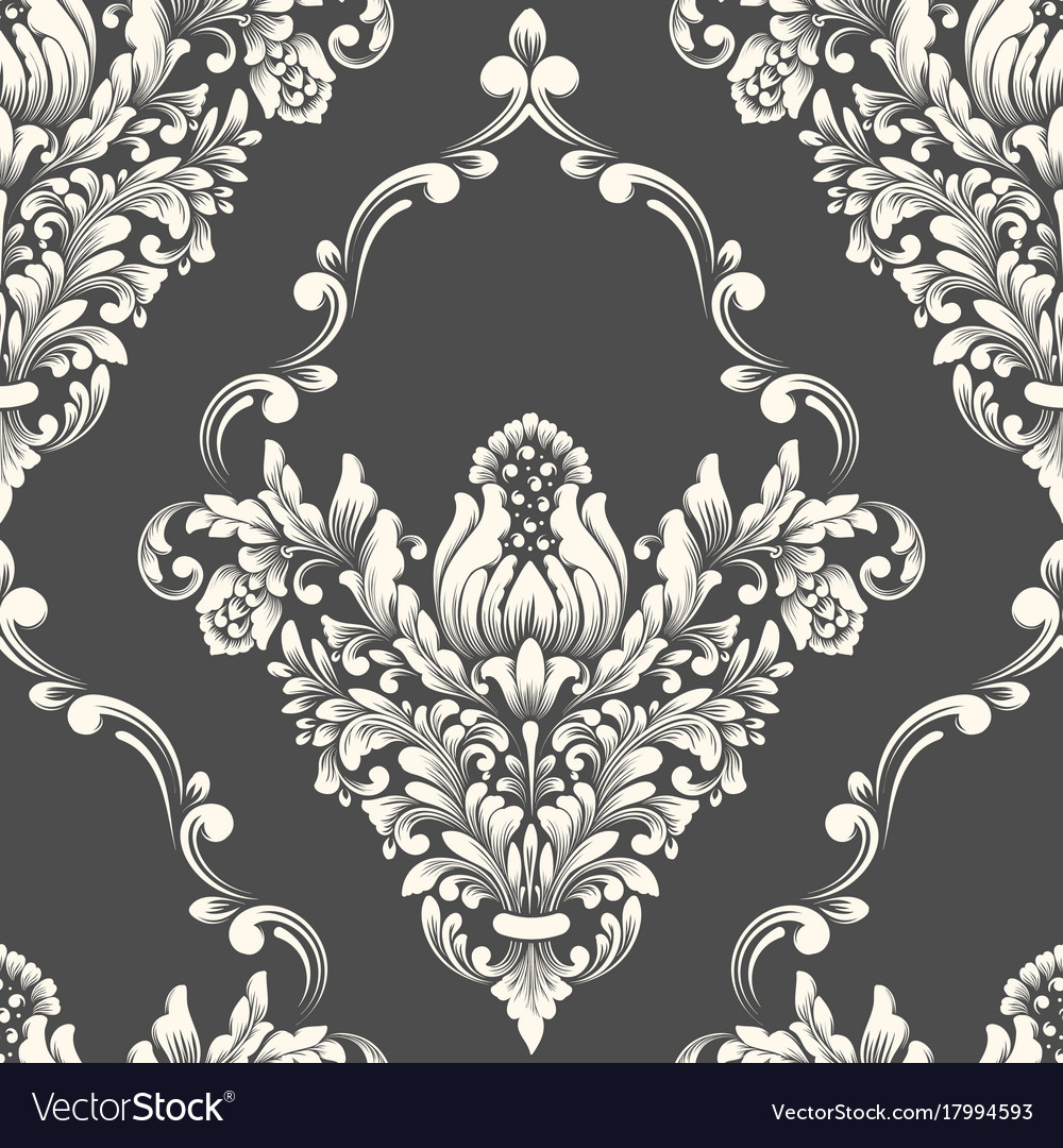 Damask seamless pattern element classical Vector Image
