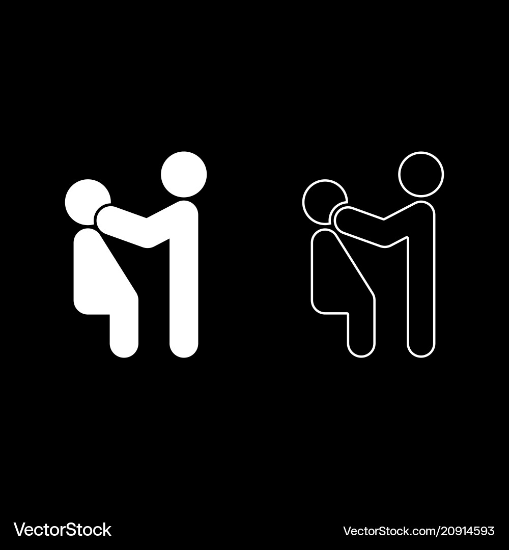 Doctor examines patient icon set white color flat Vector Image