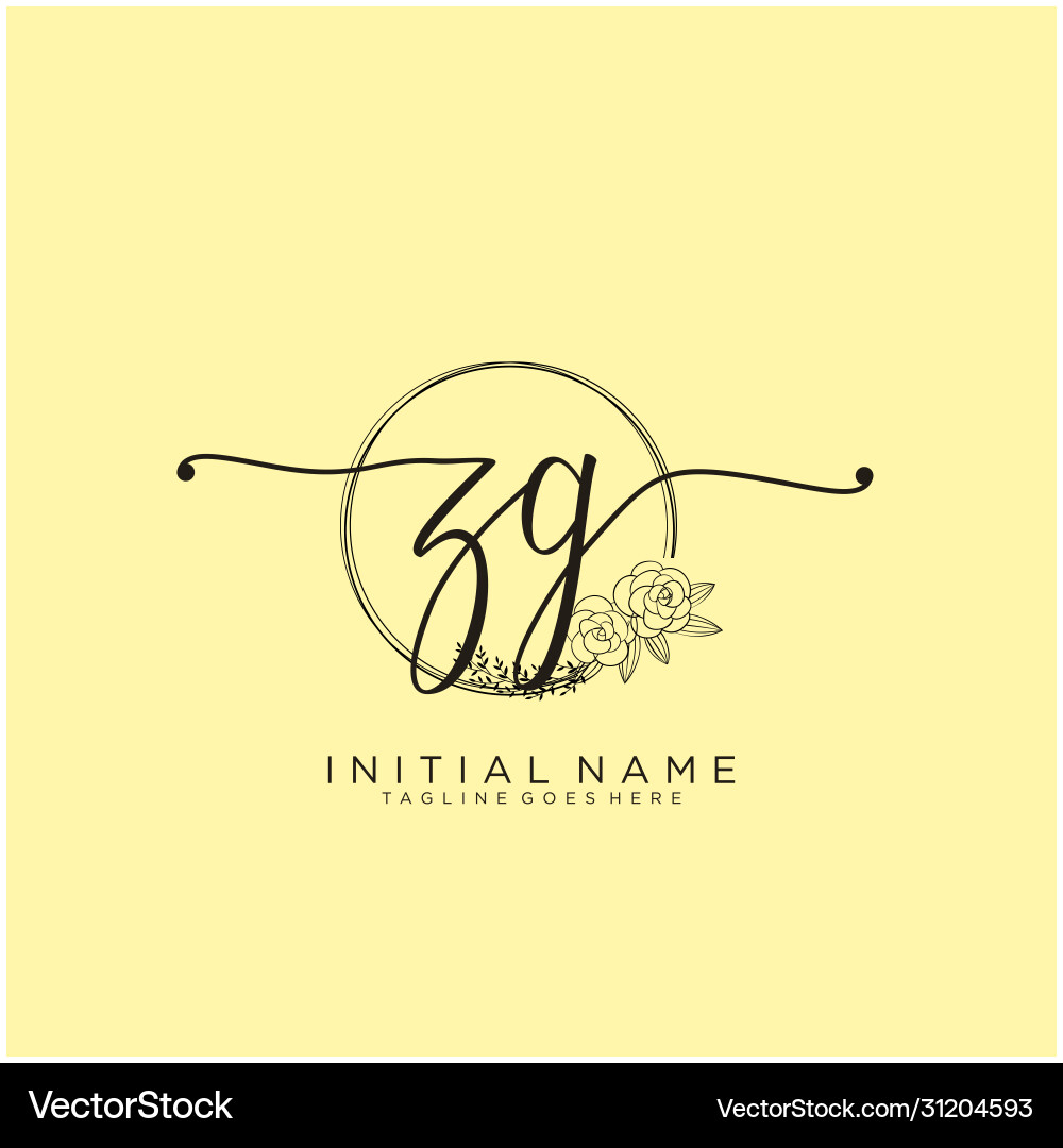Letter initial zg beauty monogram and elegant Vector Image