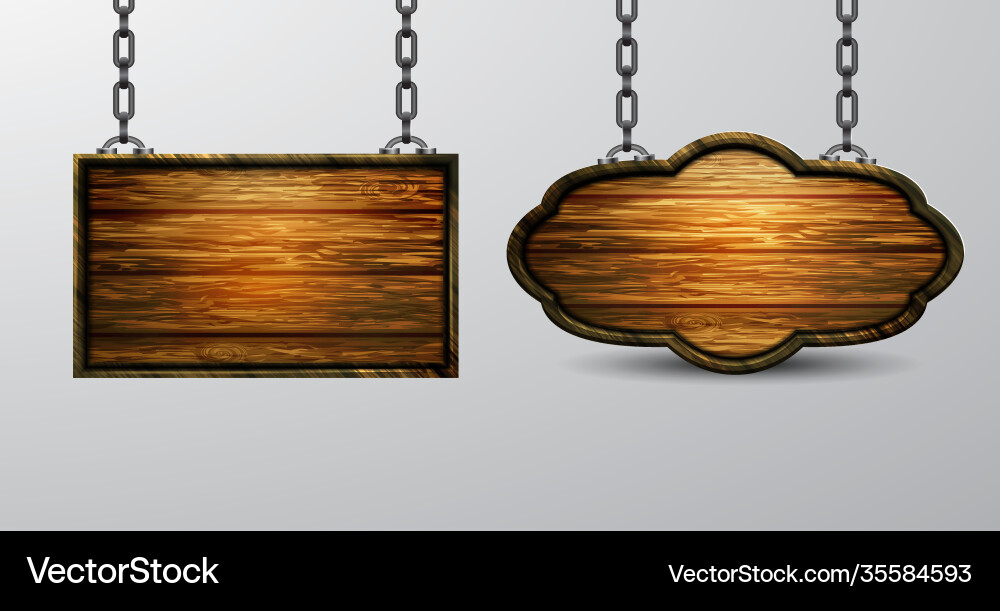 Realistic wooden signboard Royalty Free Vector Image