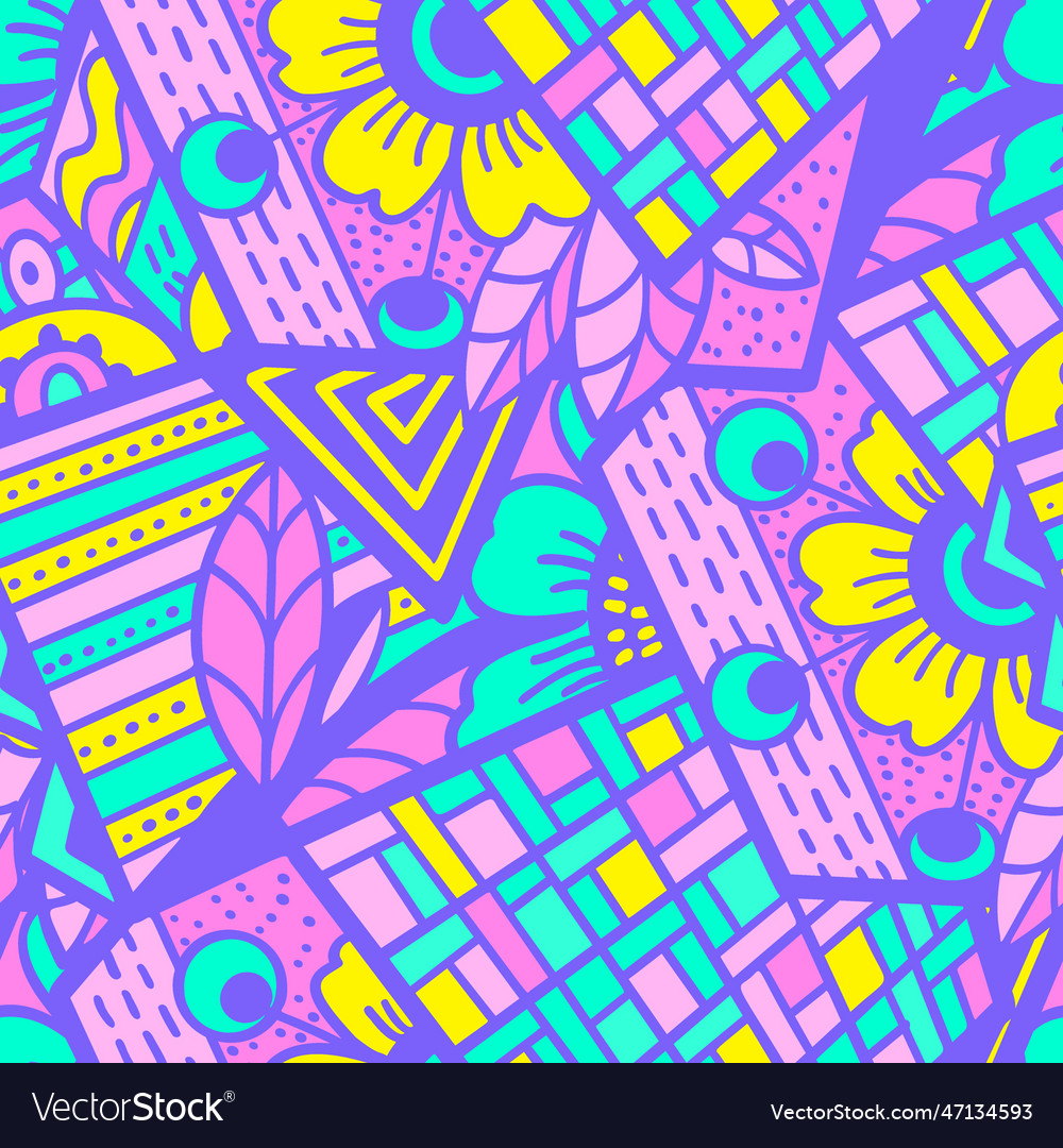 Seamless pattern with a simple abstract drawing Vector Image