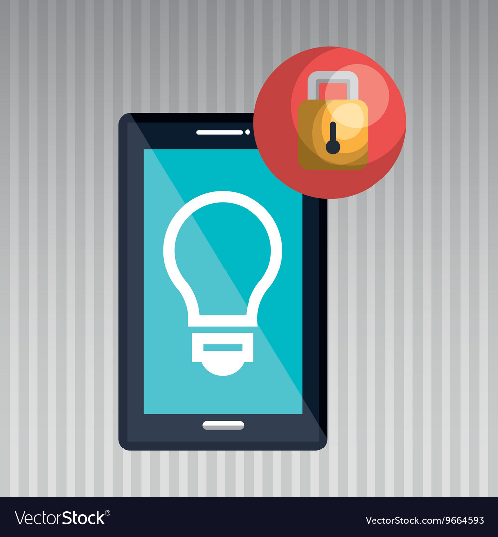 Smartphone with padlock isolated icon design Vector Image