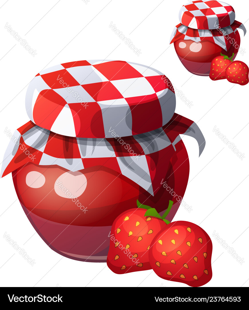Strawberry jam cartoon icon isolated Royalty Free Vector