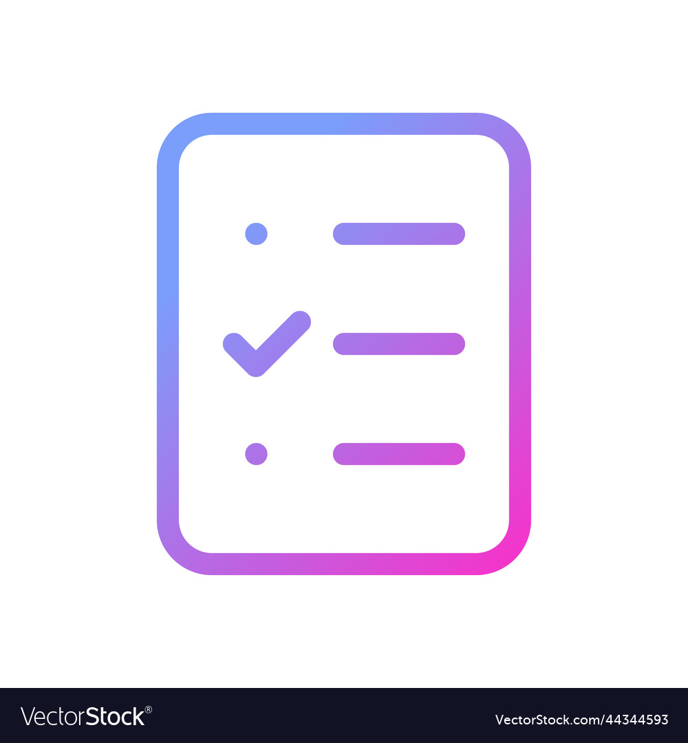 Survey pixel perfect gradient linear ui icon Vector Image