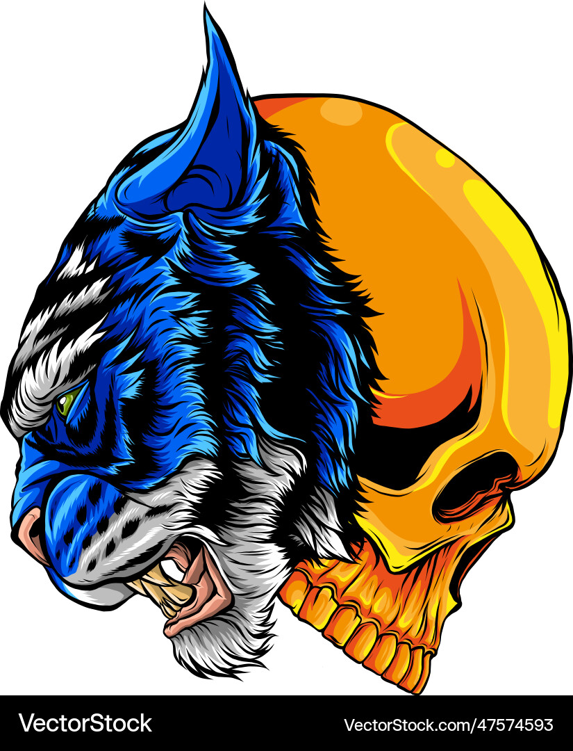 Tiger head in detailed style Royalty Free Vector Image