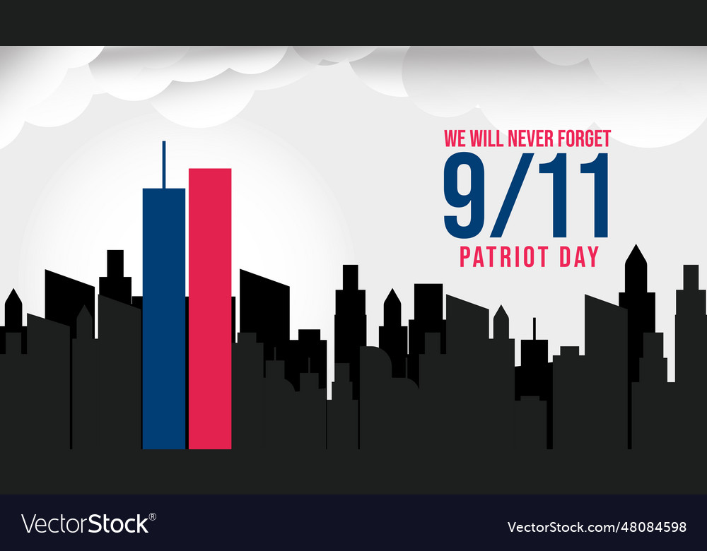 9 11 patriot day background in flat style Vector Image