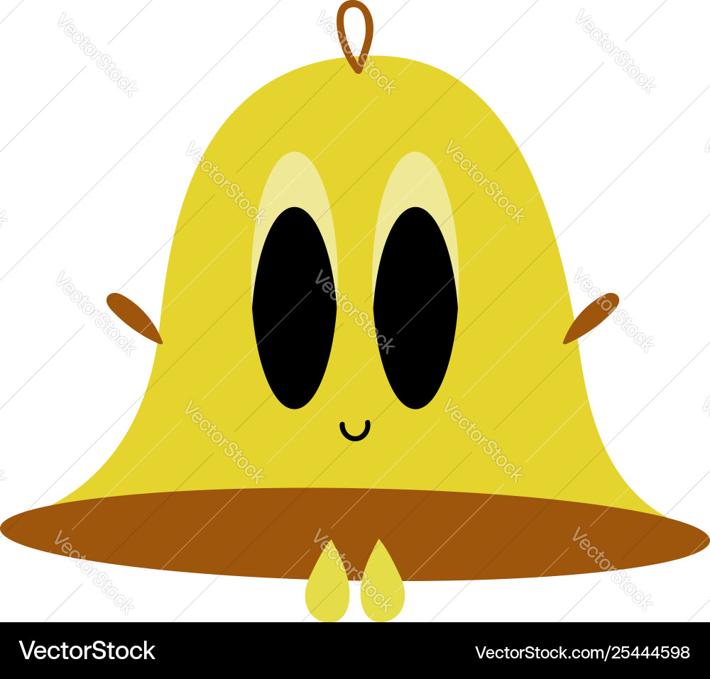 A smiling yellow bell or color Royalty Free Vector Image