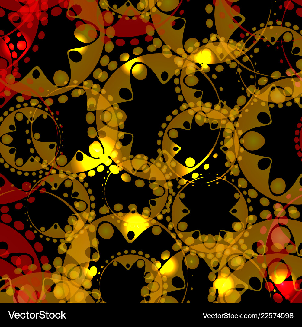 Abstract glowing pattern of gears and spheres Vector Image