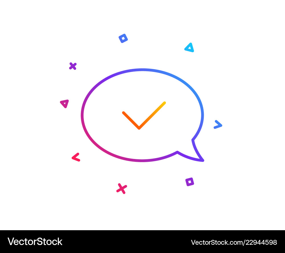 Approve line icon accepted or confirmed sign Vector Image