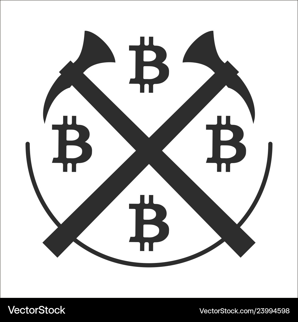 Concept of miner bitcoin Royalty Free Vector Image