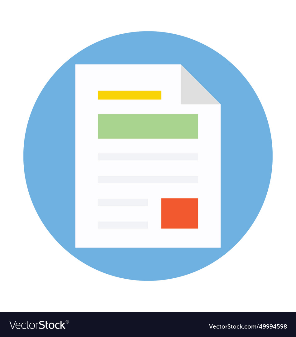 Document flat icon Royalty Free Vector Image - VectorStock