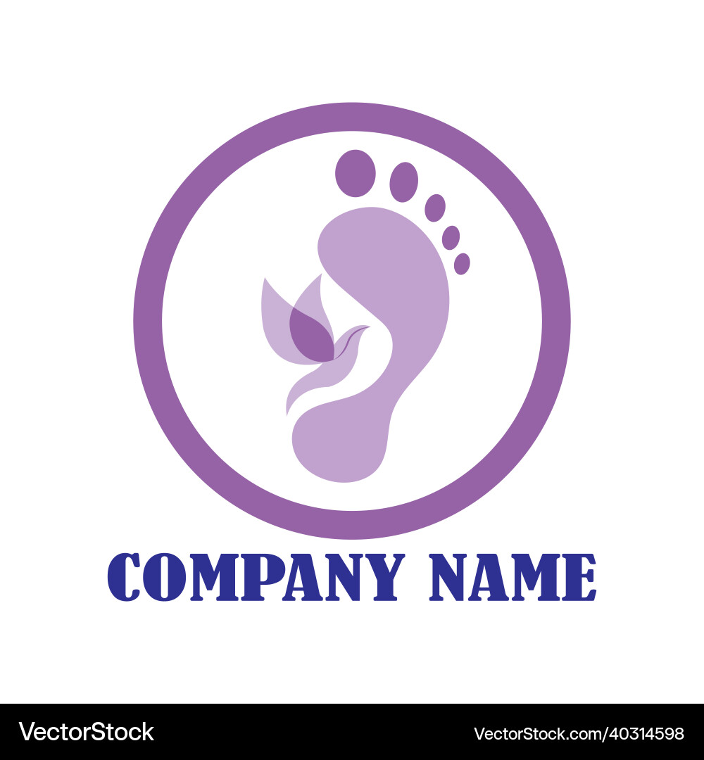 Foot logo with bird and circle design template Vector Image