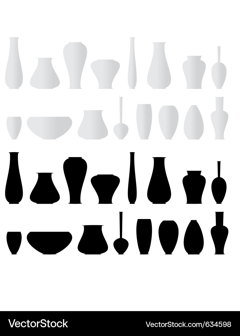 Isolated set vases Royalty Free Vector Image - VectorStock