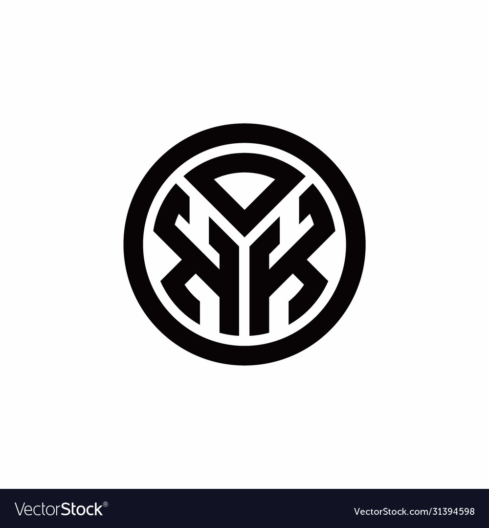 Kk Monogram Logo With Circle Outline Design Vector Image