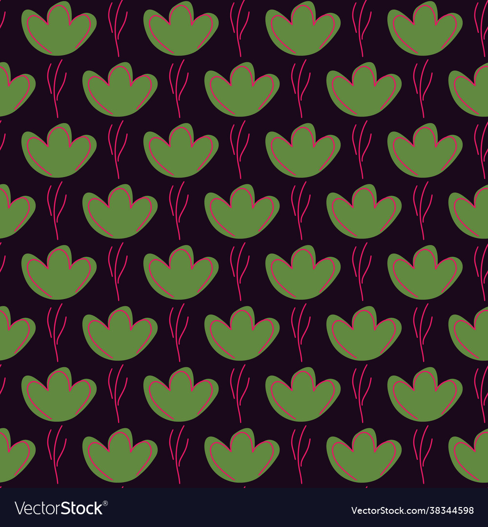 Nature bloom seamless pattern with green flowers Vector Image