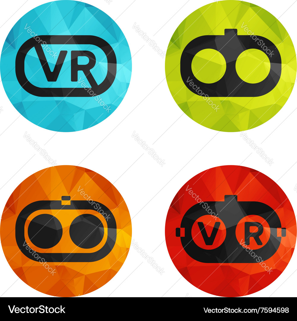 Set icons of virtual reality Royalty Free Vector Image