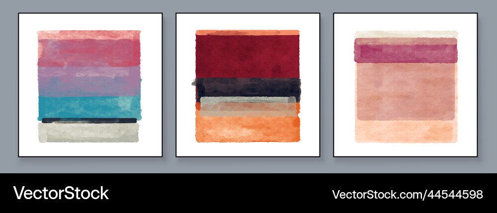 Set of abstract hand painted Royalty Free Vector Image