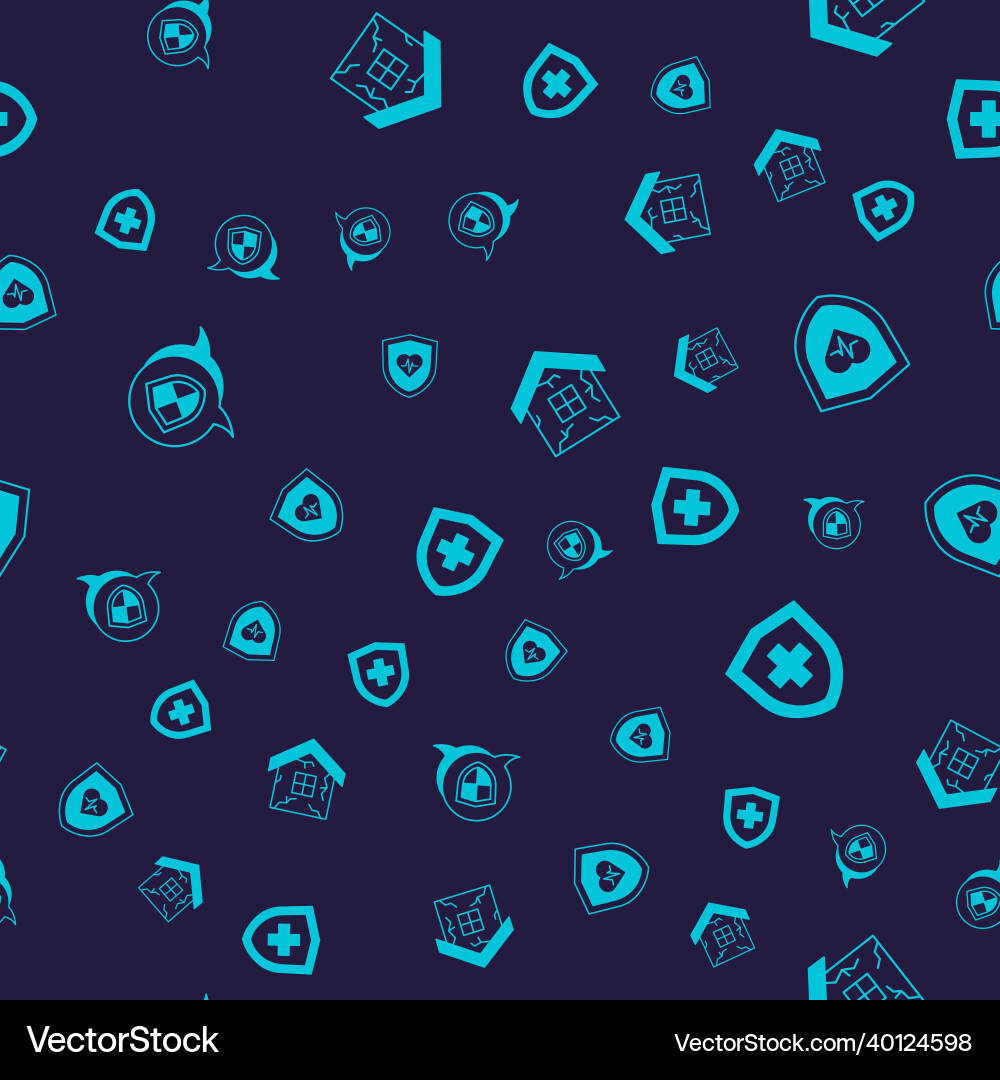 Set shield life insurance with shield house Vector Image