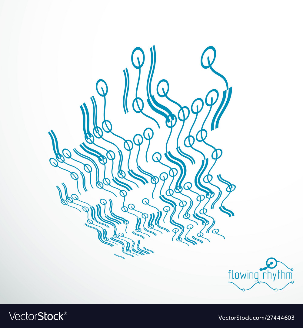Abstract wavy lines rhythm pattern technical Vector Image