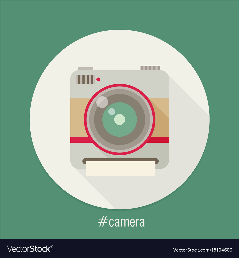 Camera flat icon Royalty Free Vector Image - VectorStock