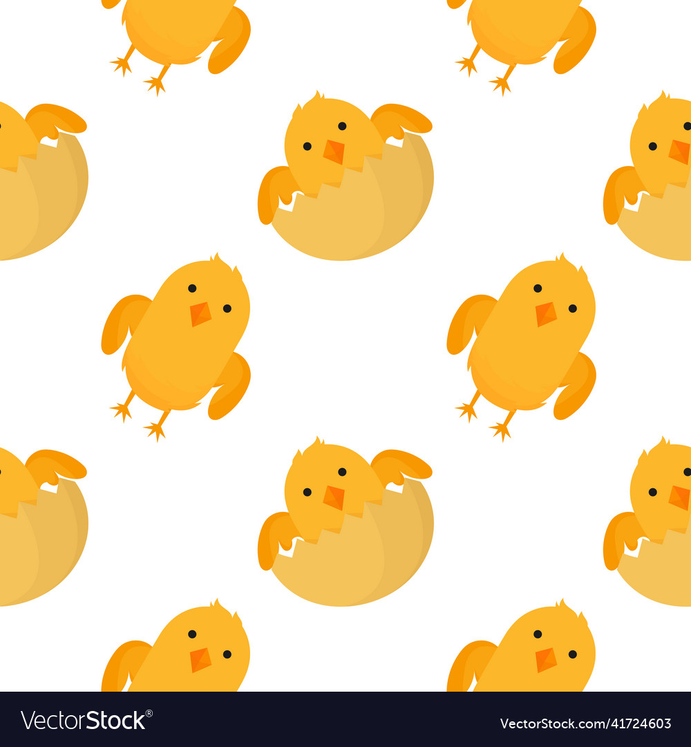Chick seamless pattern Royalty Free Vector Image
