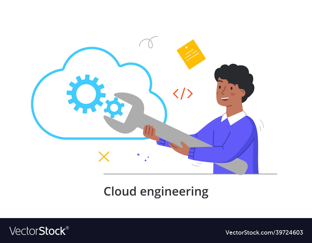 Cloud engineering concept Royalty Free Vector Image