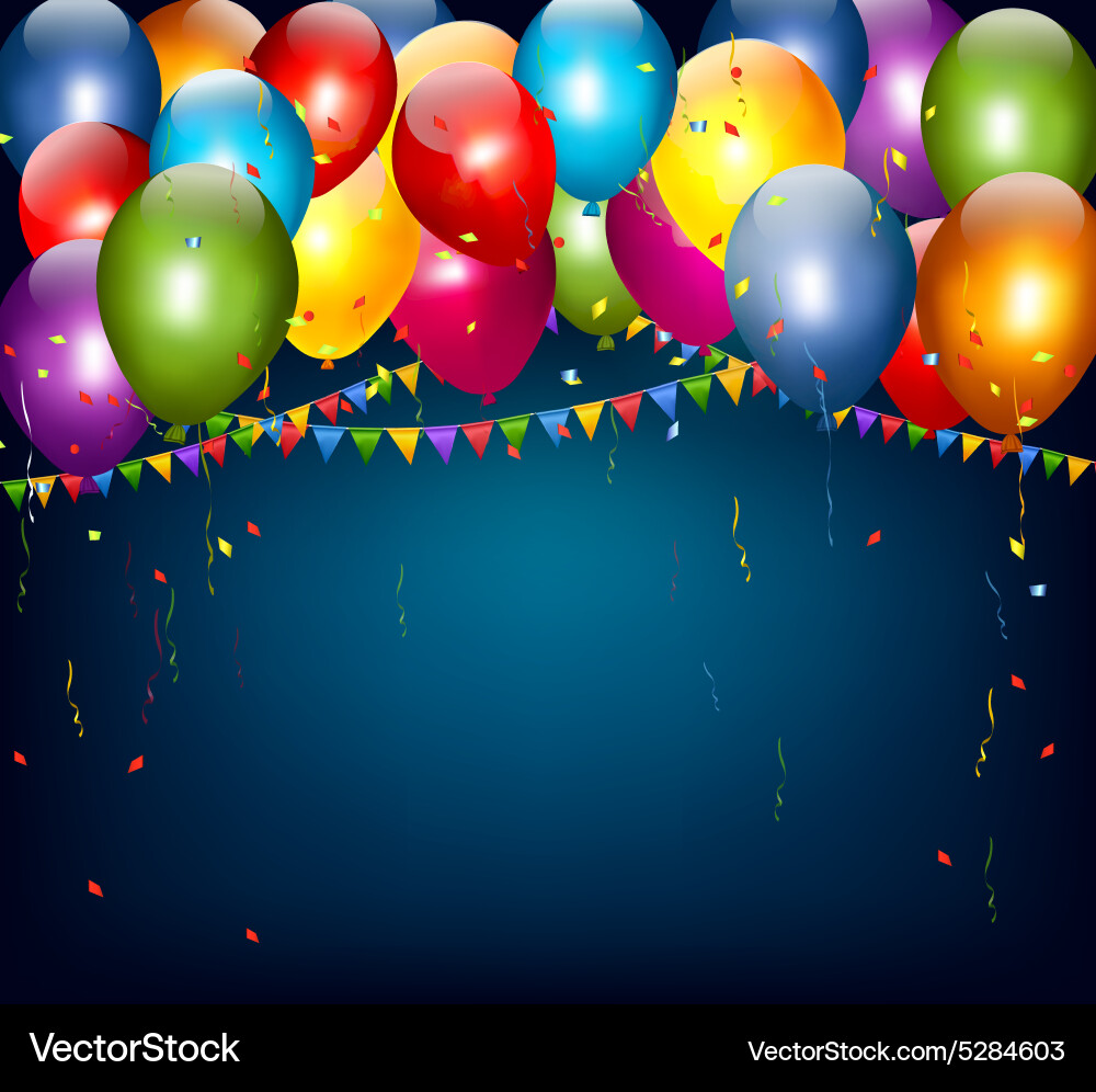 Colorful holiday background with balloons Vector Image