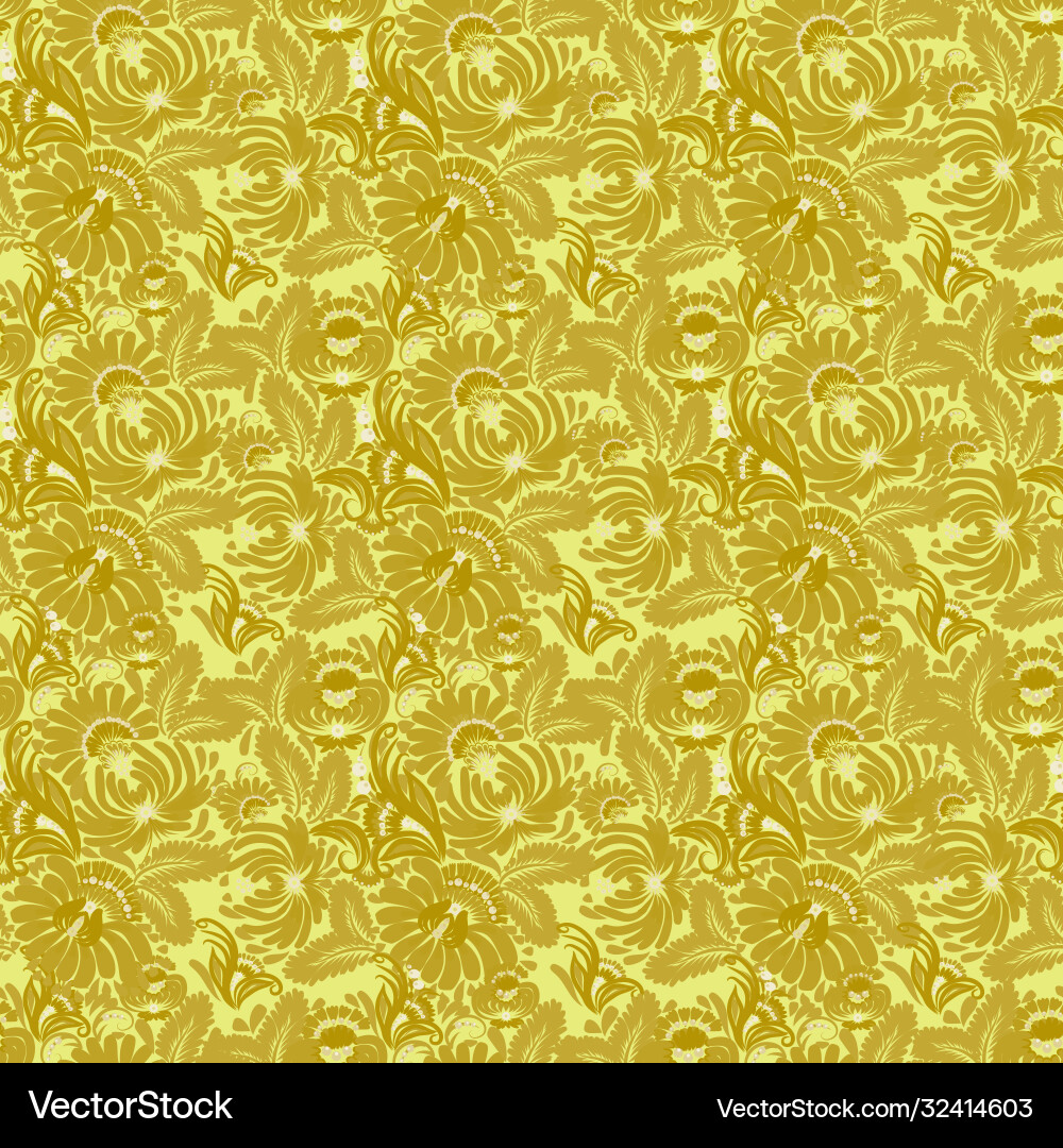 Decorative background from fantasy yellow flowers Vector Image