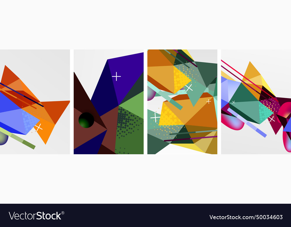 Geometric elements in abstract poster composition Vector Image