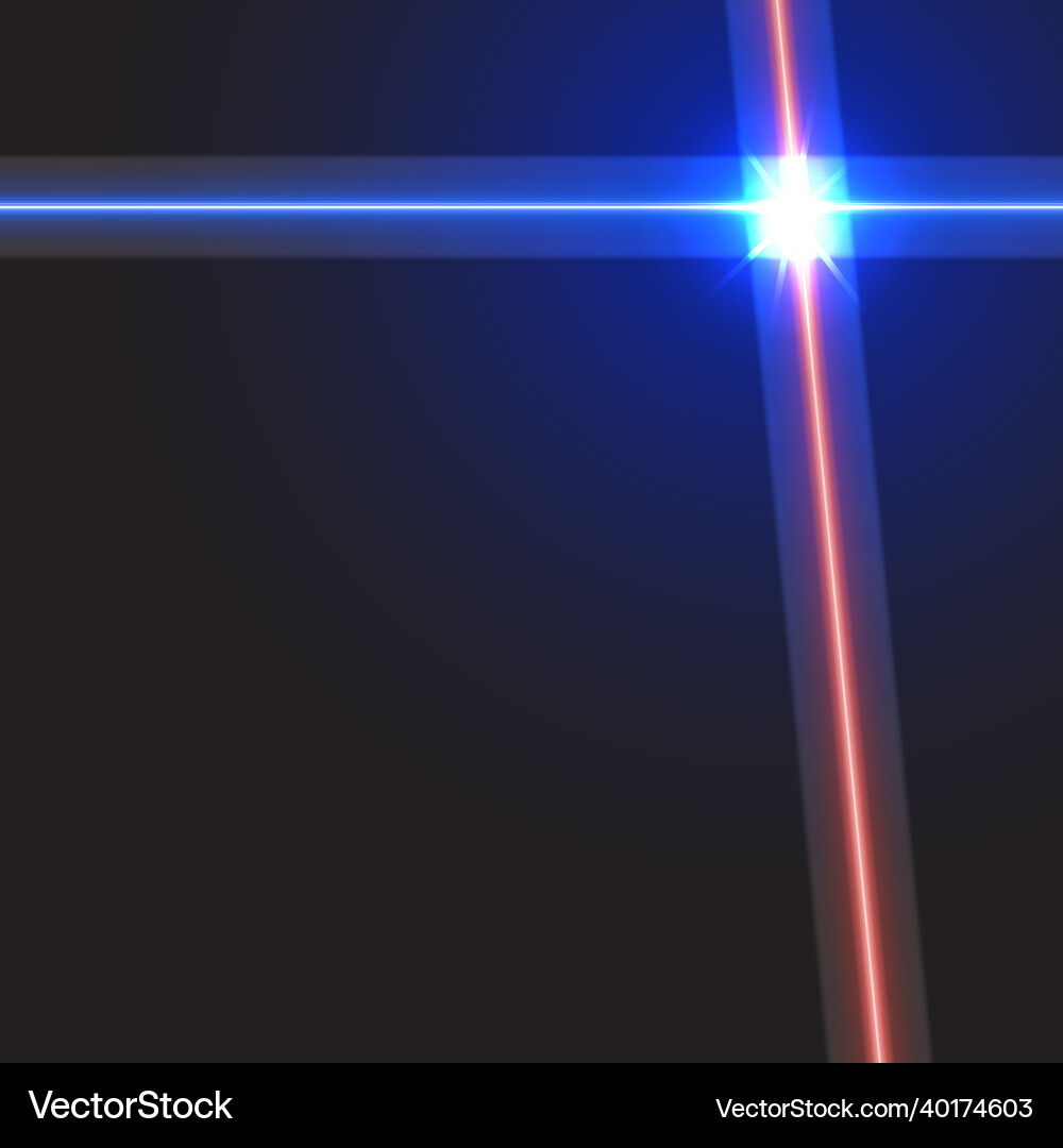 Laser beam background in red and blue color Vector Image
