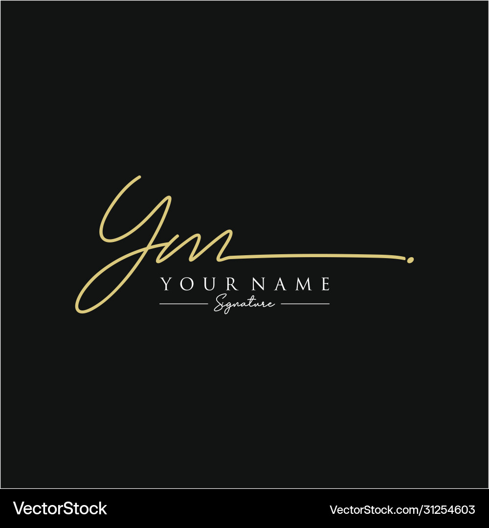 Letter gm signature logo template Royalty Free Vector Image