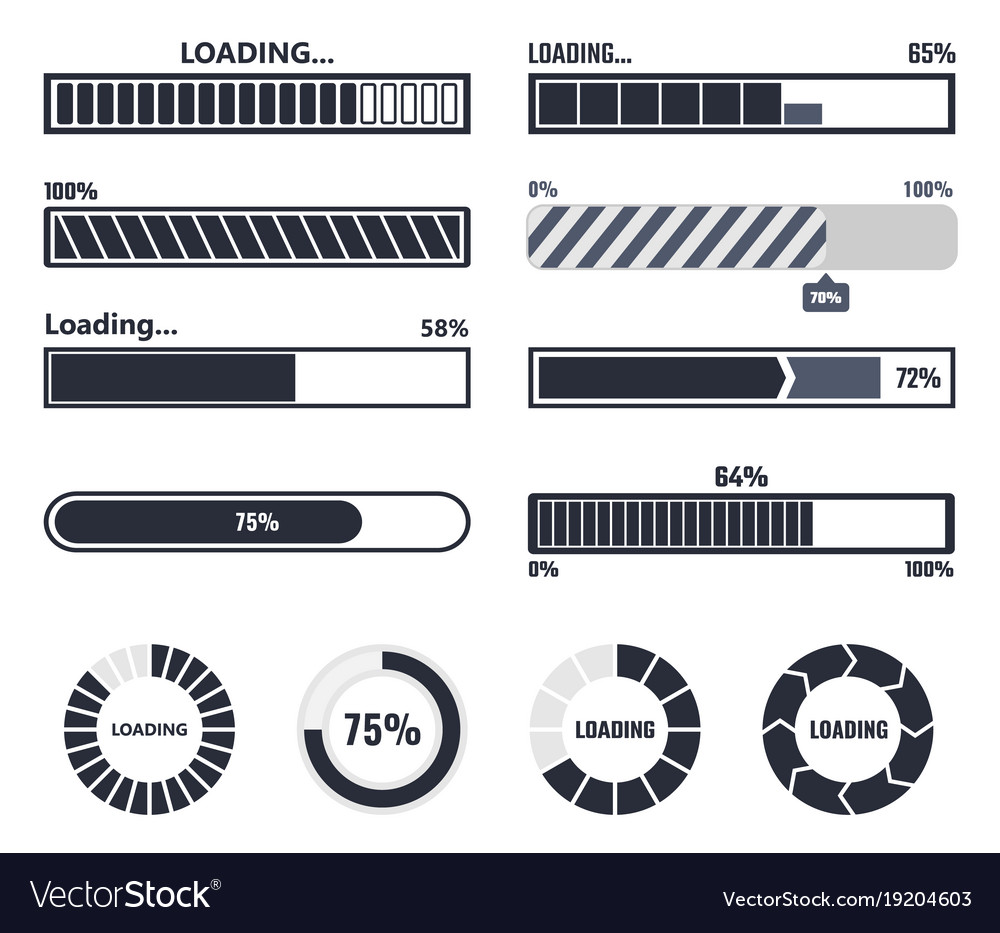 Loading Bar Elements Royalty Free Vector Image