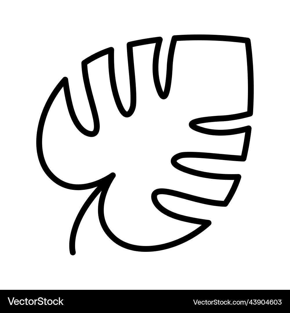 Monstera leaf icon pictogram isolated on a white Vector Image