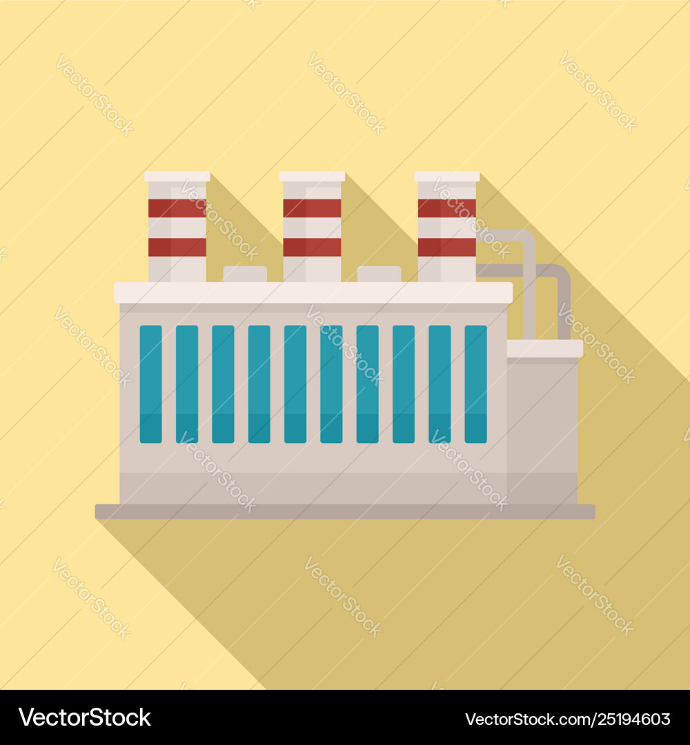 Oil refinery plant icon flat style Royalty Free Vector Image