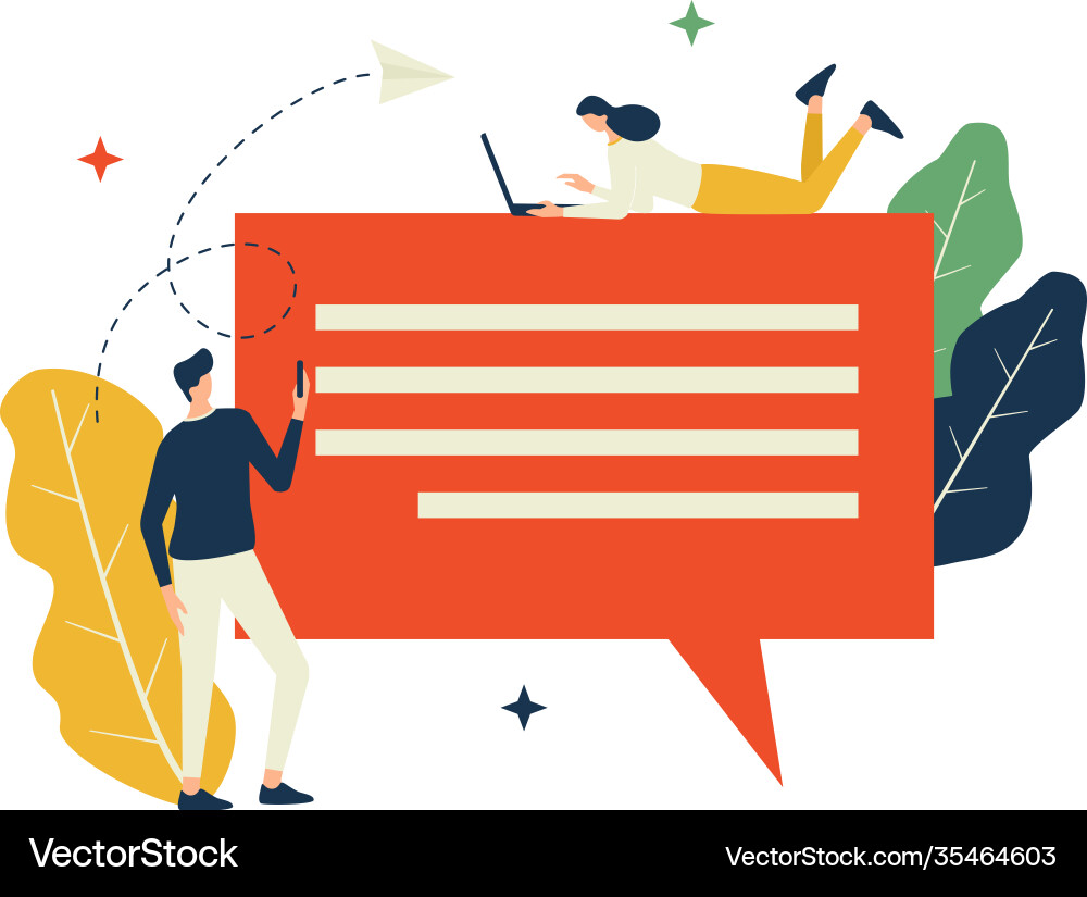 Peoples chating concept social media send email Vector Image