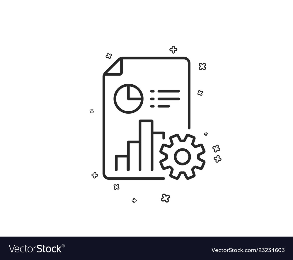 Report line icon column graph pie chart sign Vector Image