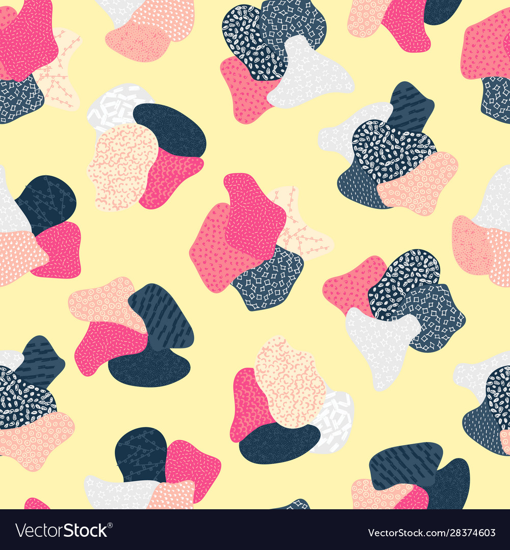 Seamless pattern with hand drawn abstract Vector Image