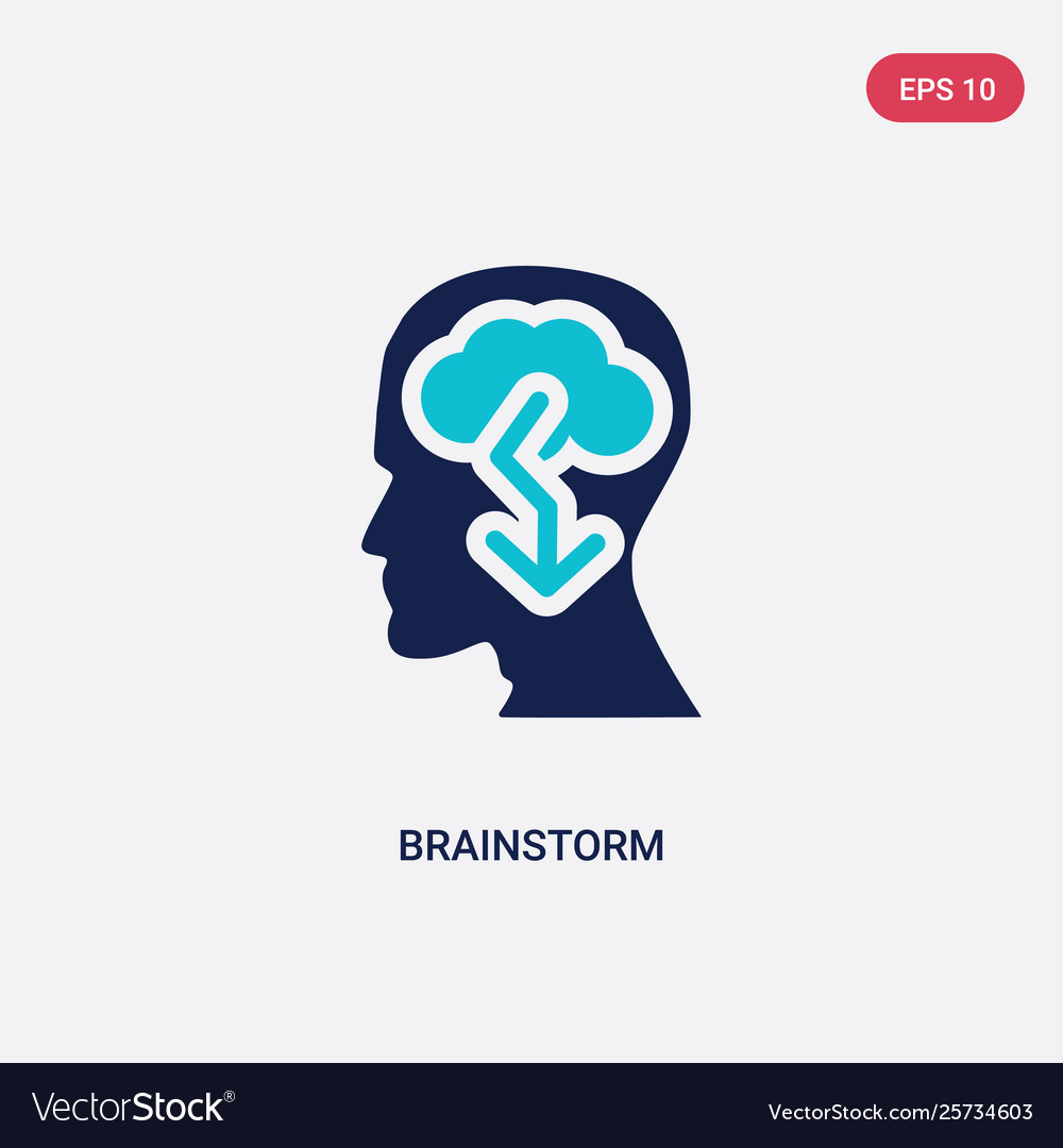 Two color brainstorm icon from brain process Vector Image