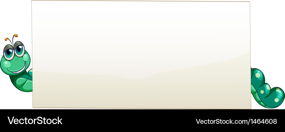 A worm at the back of an empty banner Royalty Free Vector