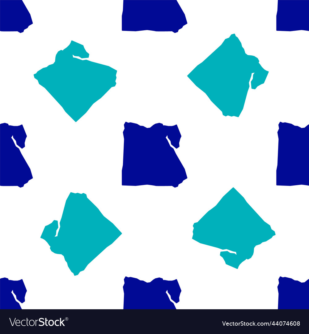 Blue map of egypt icon isolated seamless pattern Vector Image