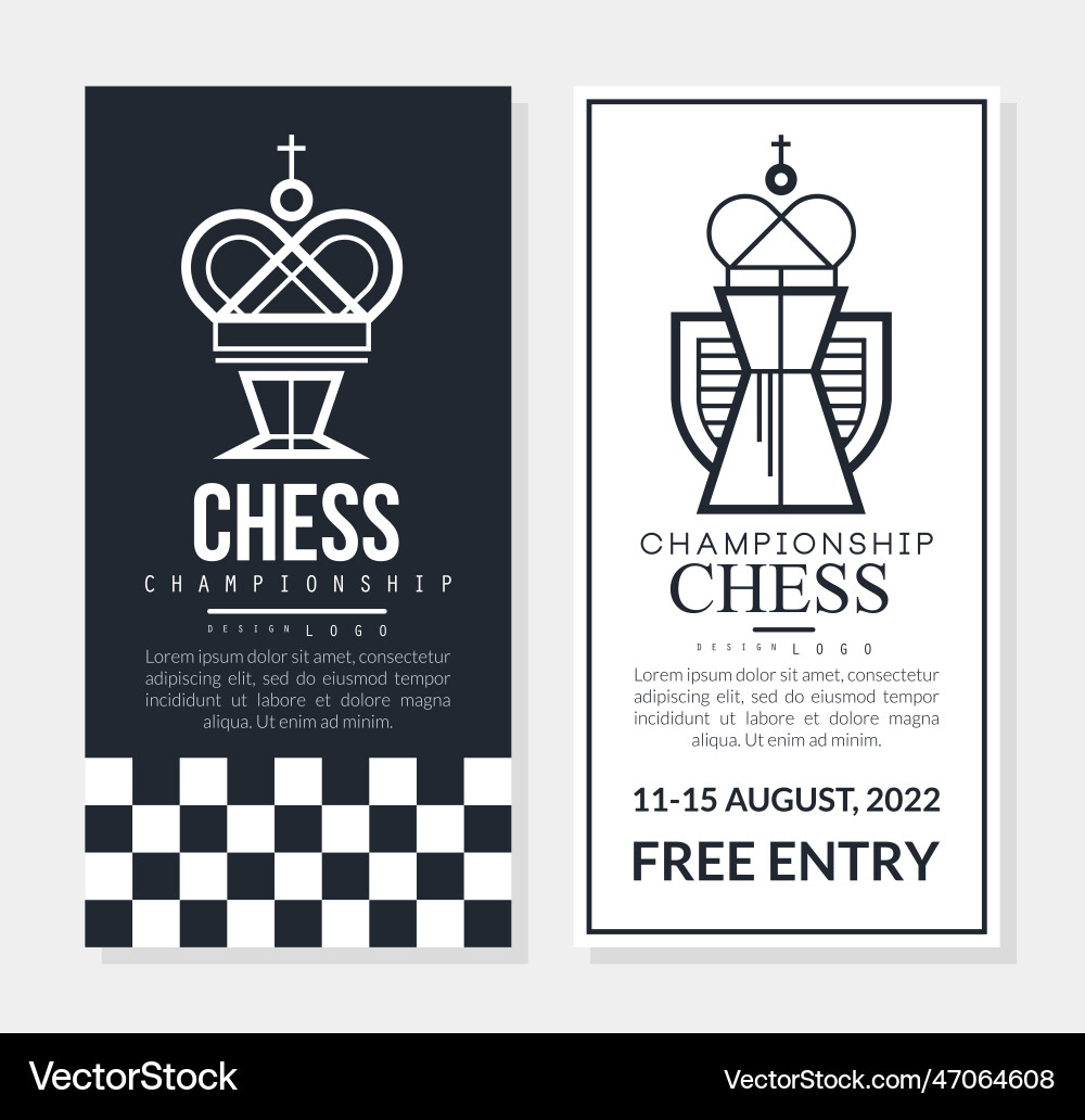 Chess game tournament or match banner design Vector Image