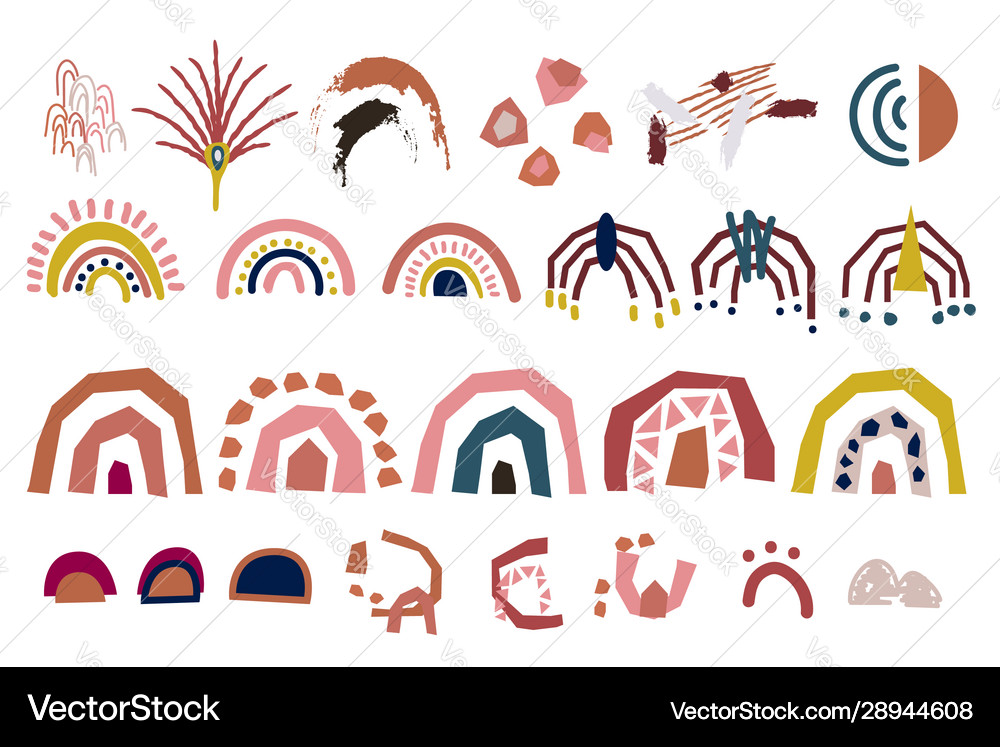Cut out paper abstract modern shapes set Vector Image
