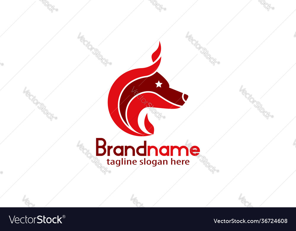 Firewolf Logo Wolf Fire Logo Design Concept Template Royalty Free SVG,