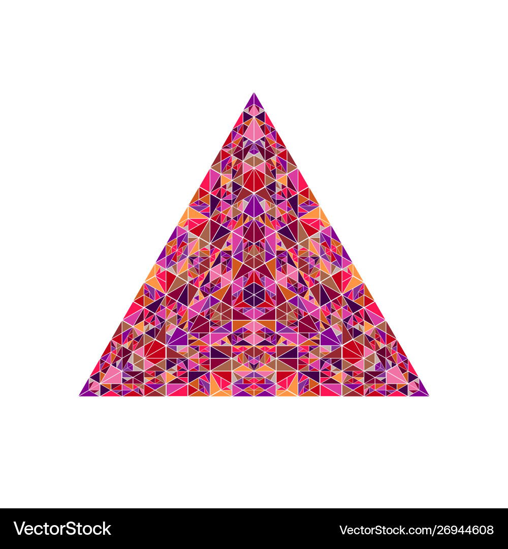 Isolated polygonal ornate abstract mosaic pyramid Vector Image