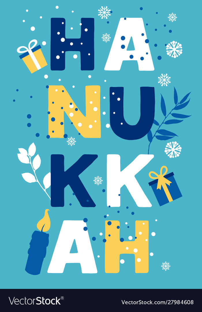 Jewish holiday hanukkah greeting card traditional Vector Image