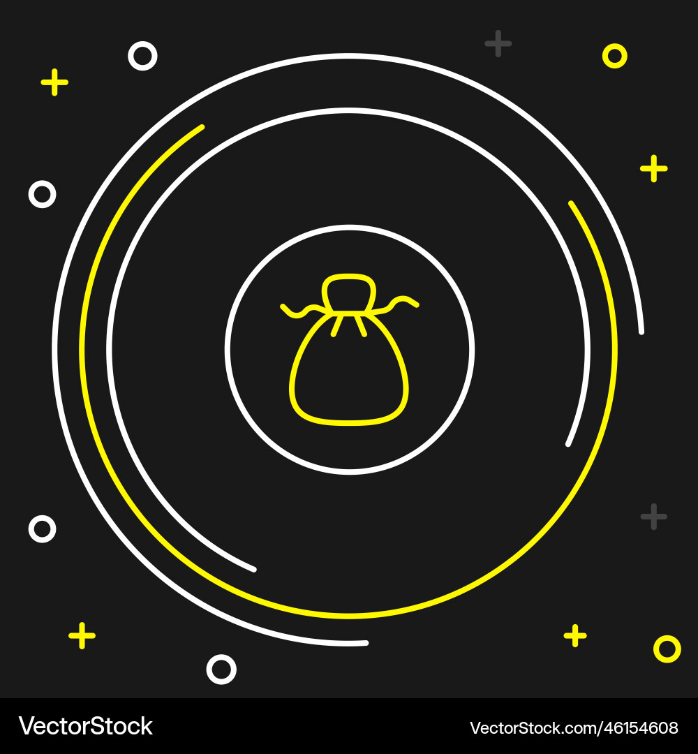 Line wonton icon isolated on black background Vector Image