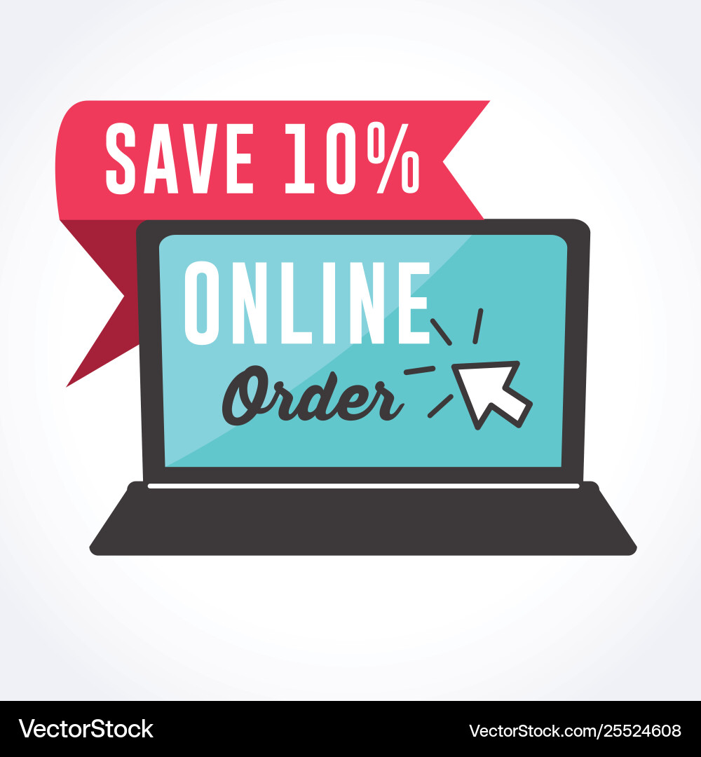Online order discount and promotion Royalty Free Vector